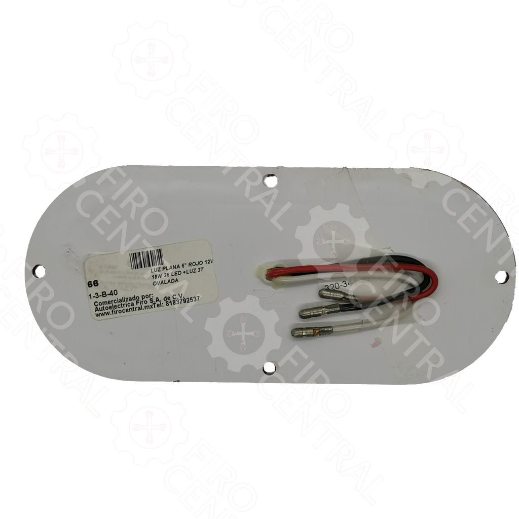 PLAFÓN PLANO / LUZ PLANA 6'' ROJO MULTIVOLTAJE 12V-24V 18W 36 LED + LU ...